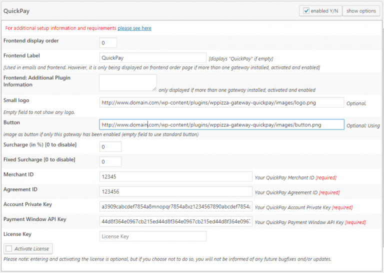 WPPizza – Quickpay Gateway – WPPizza
