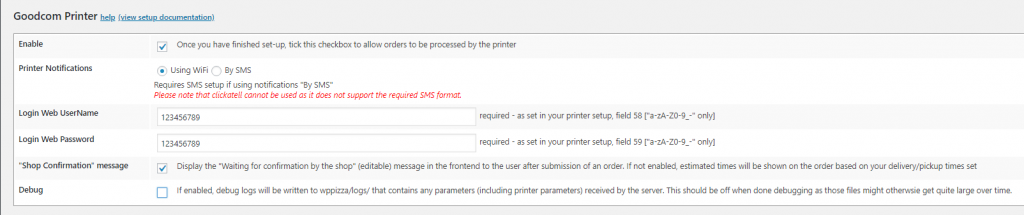 WPPizza – Goodcom Printer – WPPizza